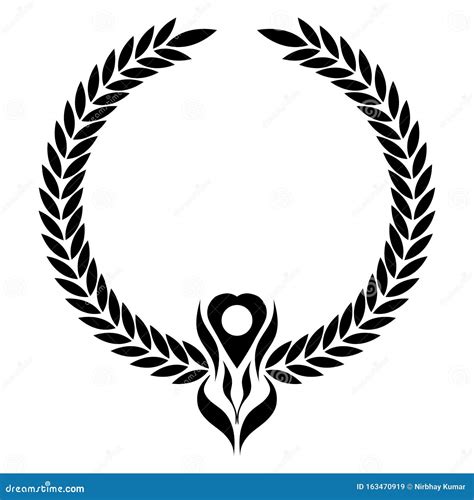 Black Laurel Wreath Vector Design Stock Vector Illustration Of Grain