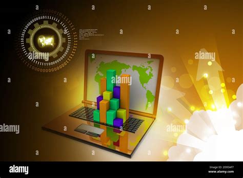 Graph In Computer Stock Photo Alamy