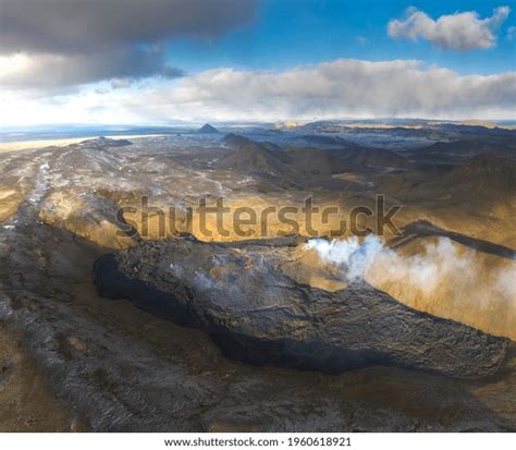 Above Columns Smoke Magma Sparks Out Stock Photo Shutterstock