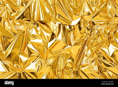 Shiny Yellow Leaf Gold Foil Texture Background Stock Photo Alamy