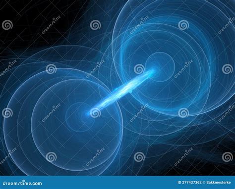 Blue Glowing Quantum Correlation Stock Illustration Illustration Of