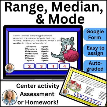 Range Median And Mode Google Forms Quiz Digital Self Grading Assessment