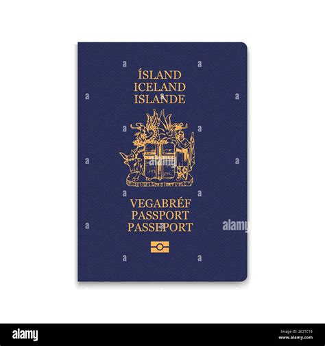 Passport Of Iceland Citizen Id Template Vector Illustration Stock