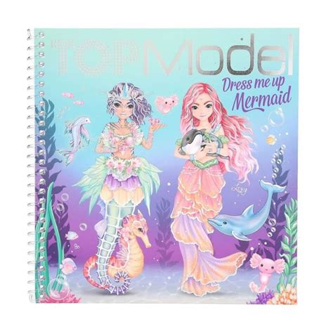 Album coloriage TOP Model modèle Dress me up Fantasy Mermaid Cdiscount Jeux Jouets