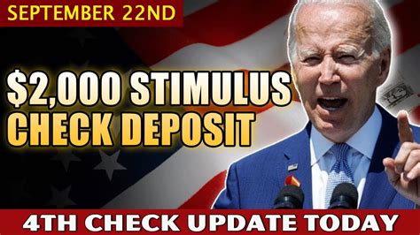 4th Stimulus Check Update Today 2000 Check Deposit Youtube