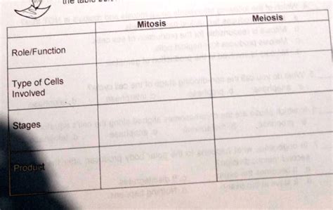 Video Solution Activity 2 Mitosis Vs Meiosis Directions Compare And