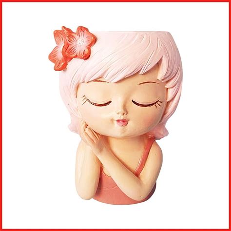 Face Planter Girls Face Head Flower Planter Small Fairy Head Succulent