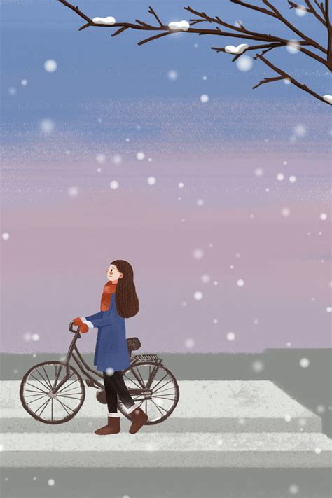 거리의 겨울 날 소녀 의상 일러스트 포스터 도시 거리 소녀 겨울 의류 문학 일러스트 레이터 스타일 배경 스타일 도시 거리 배경 일러스트 및 사진 무료 다운로드