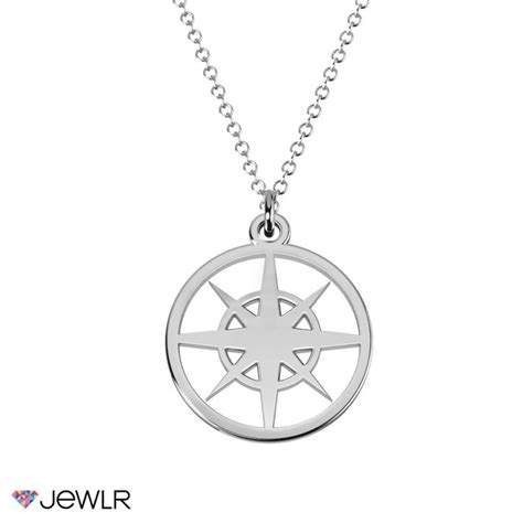 Sterling Silver Compass Cutout Disc Necklace