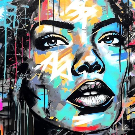 Graffiti Face Digital Arts By Frédéric Font Chroma Artmajeur