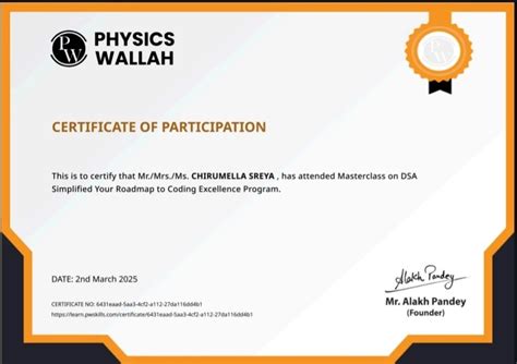 Attended A Masterclass On Dsa By Abhinav Awasthi Sreya Chirumella