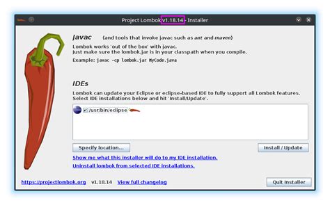 Fail To Install Lombok 11814jar In Eclipse Version 2020 09 4170
