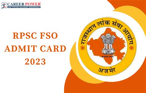 Rpsc Fso Admit Card 2023 Out Download Link