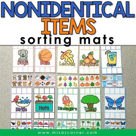 Non Identical Items Sorting Mats [ 10 Mats ] Non Identical Sorting Mrsdsshop
