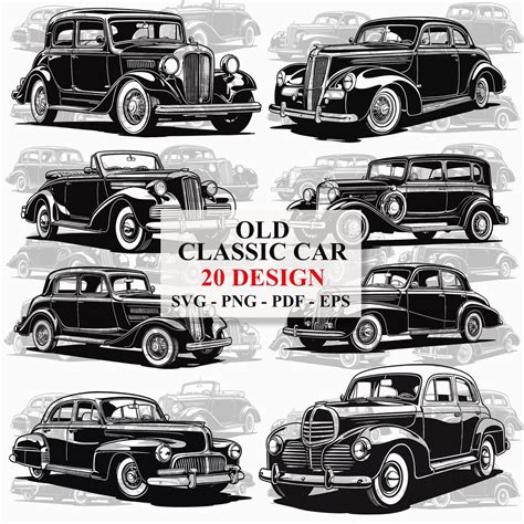 Old Classic Car Svg Car Svg Classic Car Clipart Car Silhouette