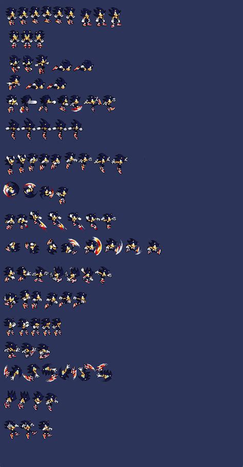 Dark Sonic Sprite Sheet By Fire024 On Deviantart
