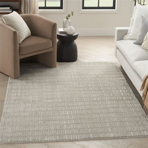 Nourison Cozy Modern Scandinavian Grey Ivory 53 X 7 Area Rug 5x7