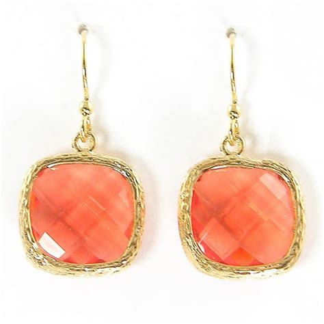 Coral Drop Earrings Etsy
