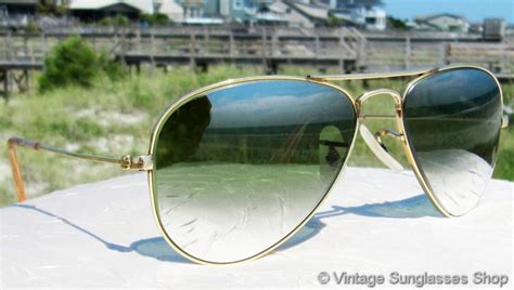 Ray Ban 12k Gold Filled Double Gradient Mirror Aviator Sunglasses