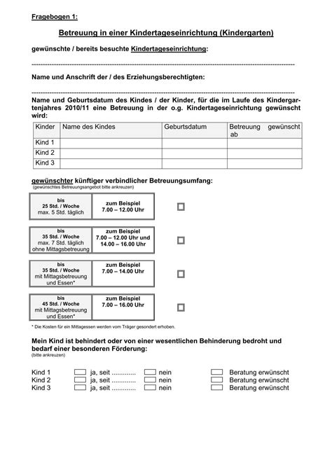 Anschreiben Eltern Mit Fragebogen Gemeinde Titz