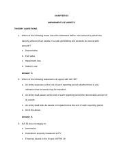CHAPTER IMPAIRMENT OF ASSETS Docx CHAPTER IMPAIRMENT OF ASSETS THEORY QUESTIONS Which