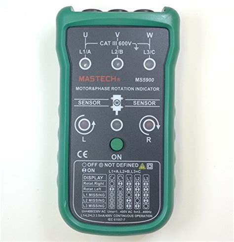 Mastech Ms5900 3 Motor Phase Rotation Indicator Meter Sequence Tester