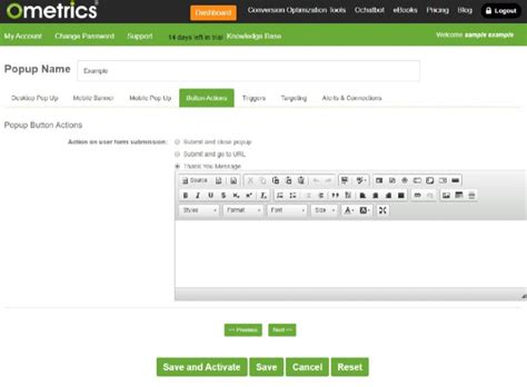 Popup Button Actions For Better Popups Support Ometrics