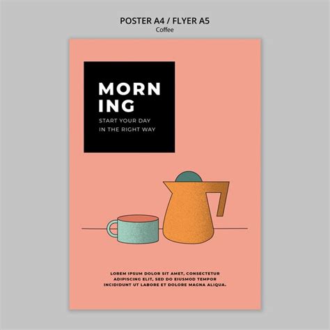 Free Psd Hand Drawn Coffee Poster Template
