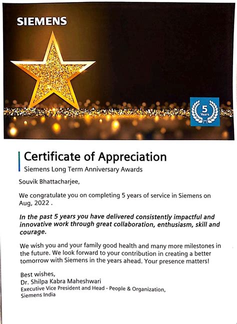 Souvik Bhattacharjee On Linkedin 5yearsinsiemens Greatplacetowork