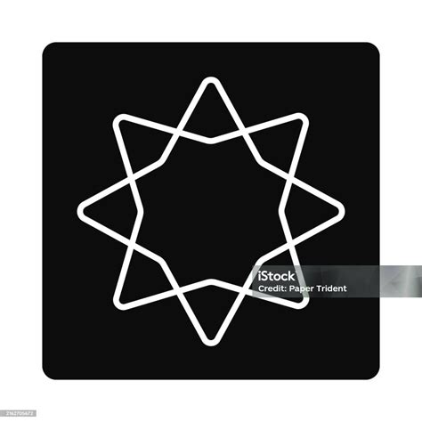 Brutalism 아이콘에 최소한의 스타일로 라인 아트 인쇄 윤곽선 별이 있는 정사각형 패치 기하학적 모양 브루탈리즘 그림 바우하우스의 추상적인 디자인 요소 흰색에 평평한