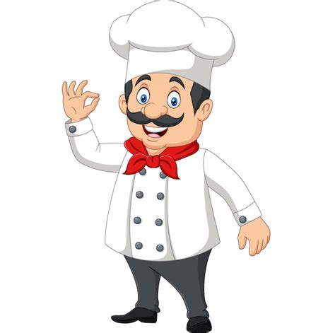 Cartoon Gelukkig Chef Kok Met Ok Teken Premium Vector