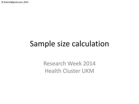4 Calculate Samplesize For Cross Sectional Studies Ppt