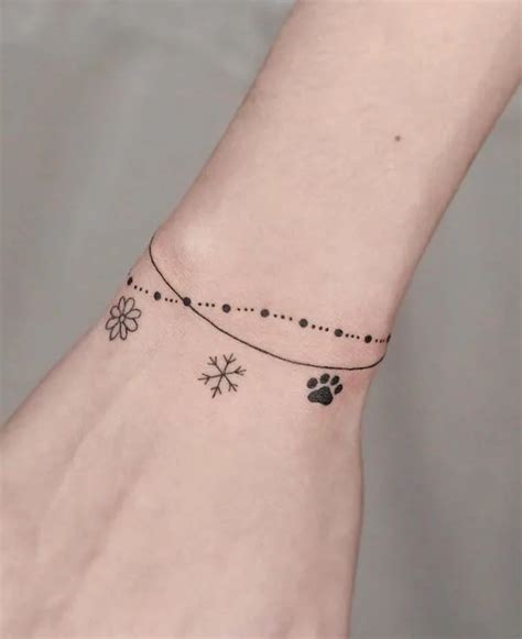 Cute Ankle Bracelet Tattoos