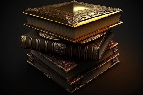 Premium Ai Image A Mysterious Book With A Golden Cover Sitting On Top