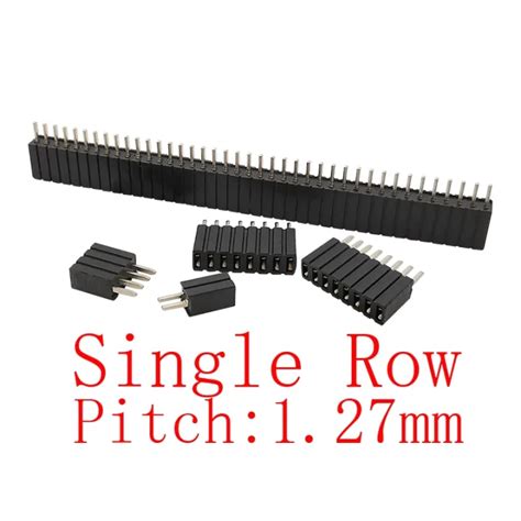 10pcs 1 27mm pitch 1 27 mm single row female socket pin header pcb