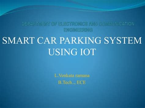 Smart Car Parking System Using Iot Ppt