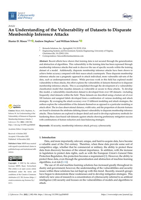 Pdf An Understanding Of The Vulnerability Of Datasets To Disparate