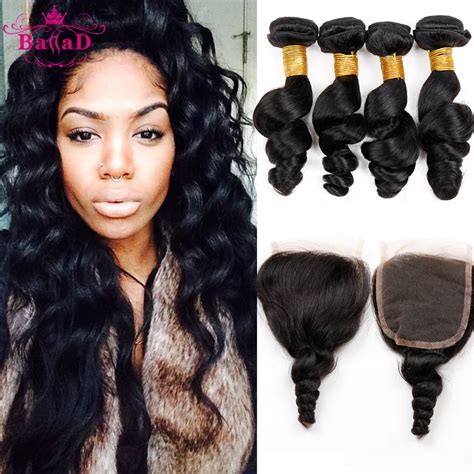 6a Malaysian Virgin Hair 4 Bundles With Closure Malaysian Loose Wave