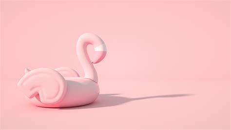 분홍색 색상 배경에 풍선 플라밍고 최소한의 여름과 여행 개념 0명에 대한 스톡 사진 및 기타 이미지 0명 3차원 형태
