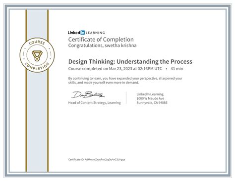 swetha krishna on linkedin certificate of completion