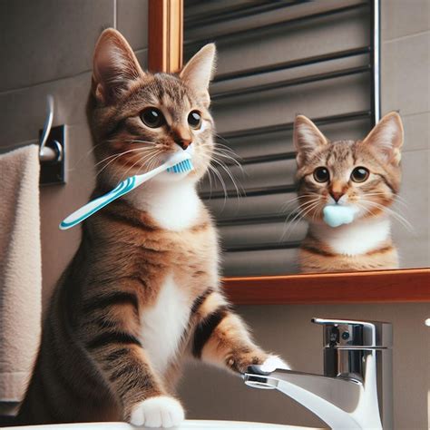 Premium Ai Image Cat Toothpaste