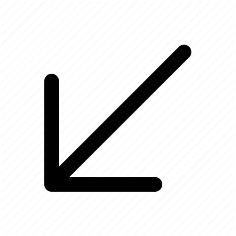 bottom left arrow direction align navigation pointer icon