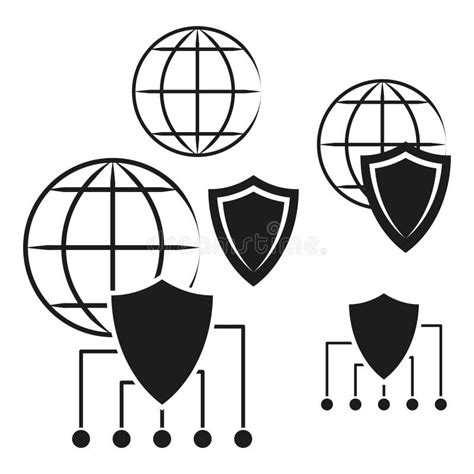 Global Network Icon Vector Shield Design Internet Security Symbol Data Protection Graphic