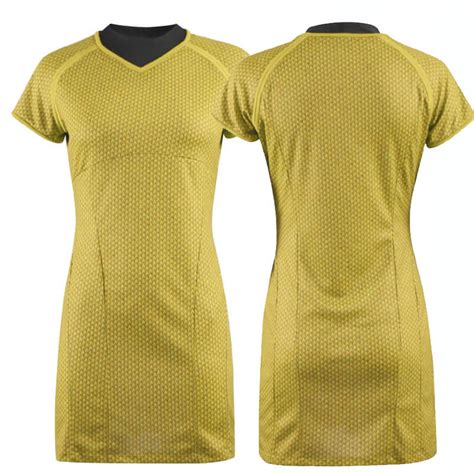 Star Trek Into Darkness Fleet Uhura Yellow Uniform Dress Cosplay Costu
