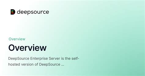 Overview Deepsource