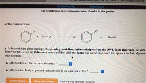 For The Reaction Below Estimate The Gas Phase