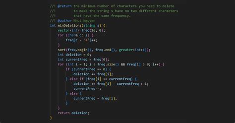 c solution to leetcode 1647 minimum deletions to make character fre