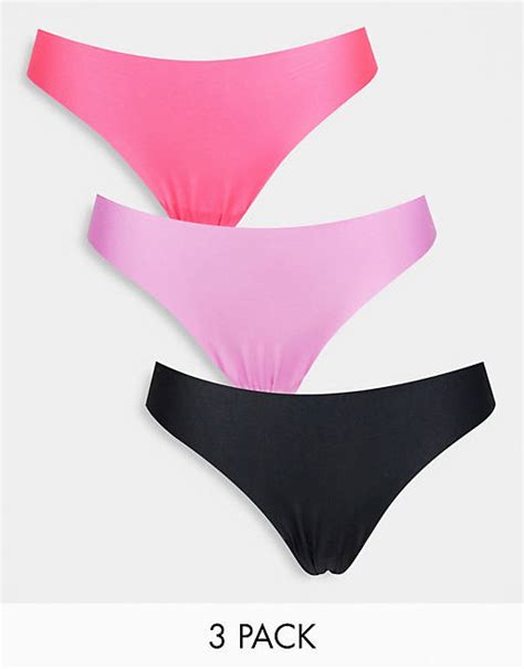Asos Design 3er Pack Tangas Aus Sich Nicht Abzeichnendem Stoff Und