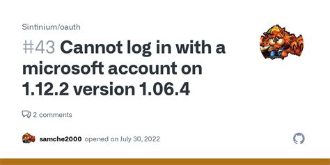 Cannot Log In With A Microsoft Account On 1 12 2 Version 1 06 4 Issue