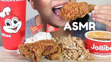 Asmr Jollibee Spicy Chicken Joy And Adobo Rice Eating Sounds Hungry